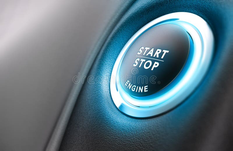 Car Stop Start System stock illustration. Illustration of blue - 83607243