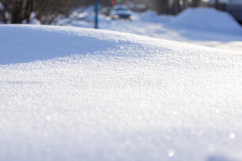 A Car on the Street Under a Layer of Snow Stock Photo - Image of detail ...