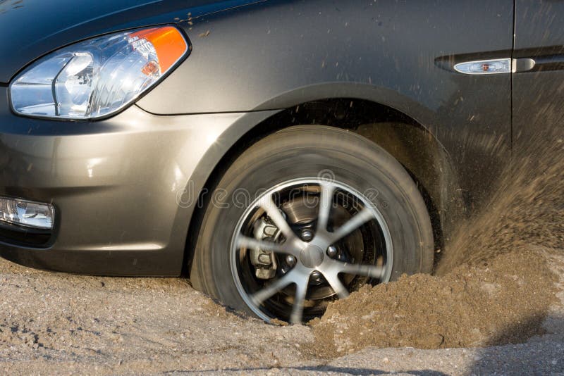 Car stuck in sand stock image. Image of country, driver - 9213657