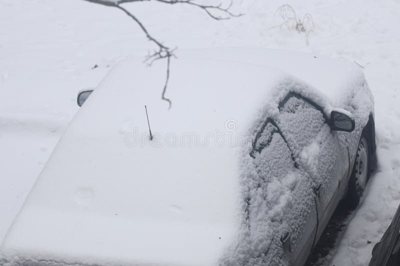 A Car Stuck in the Snow, Ideal for Winter Scenes or Cold Weather ...