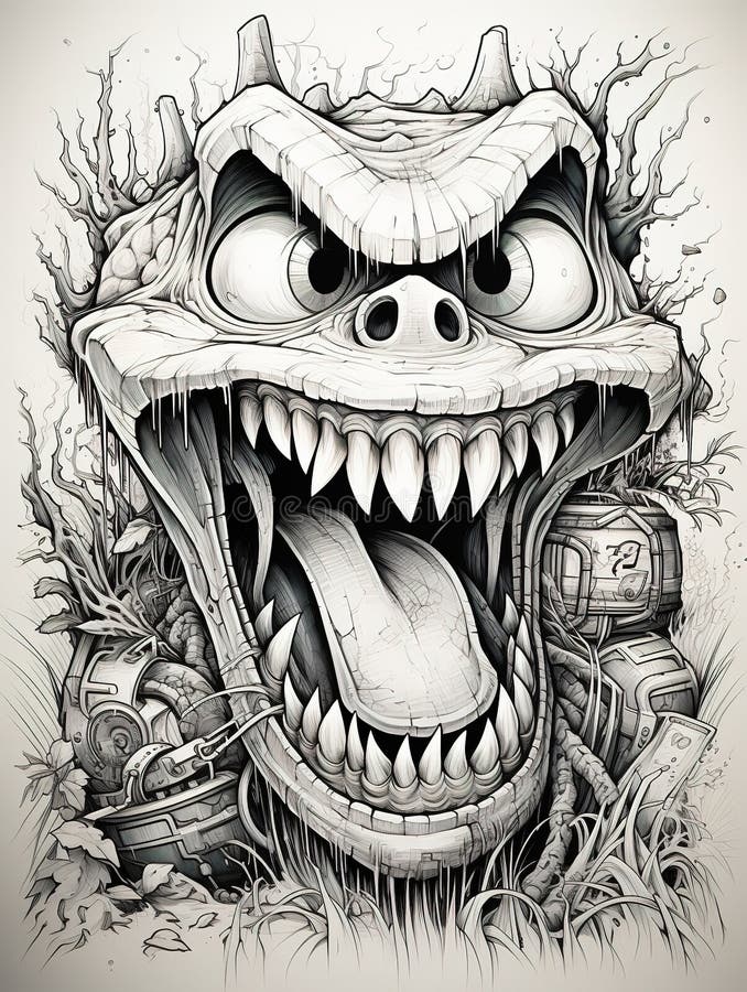 A Car in the Style of Gritty Horror Comics Generative AI Stock ...