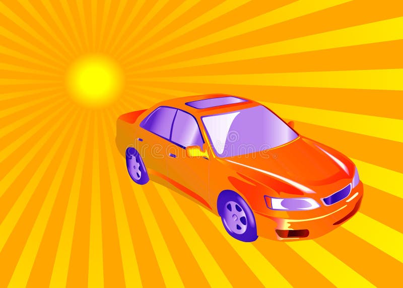 Car and sun stock illustration. Illustration of beginnings - 3821268