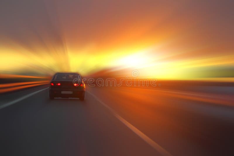 Car at sunset stock image. Image of abstract, evening - 21514135