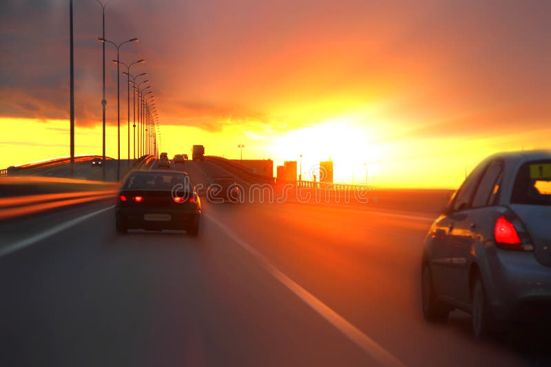 LA Los Angeles Sunset Skyline with Traffic California Stock Photo ...