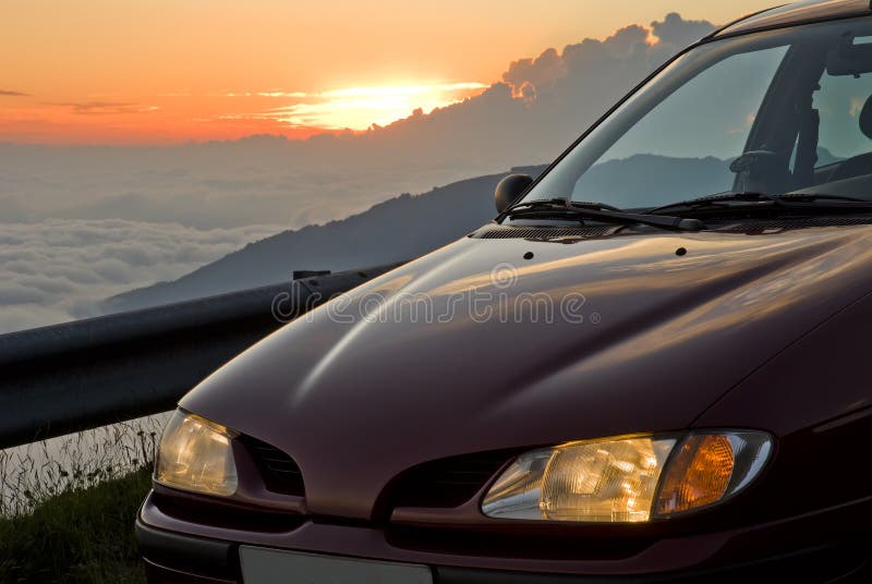 Car and sunset stock photo. Image of outdoor, overlooking - 5192590