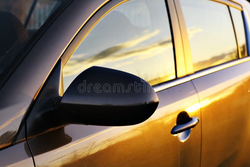 Car sunset reflection stock image. Image of sunset, clean - 50123299