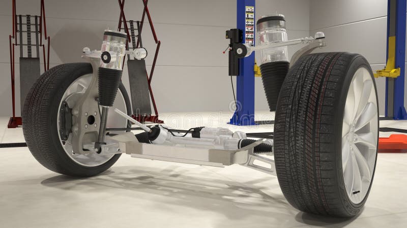 Car Suspension System with Complete Wheel Assembly Stock Image - Image ...
