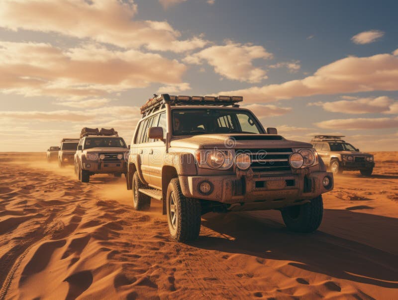 Car SUV in the Desert on the Sand Dunes Stock Photo - Image of dubai ...