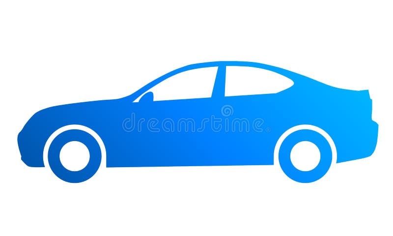 Car Symbol Icon - Blue Gradient, 2d, Isolated - Vector Stock Vector ...