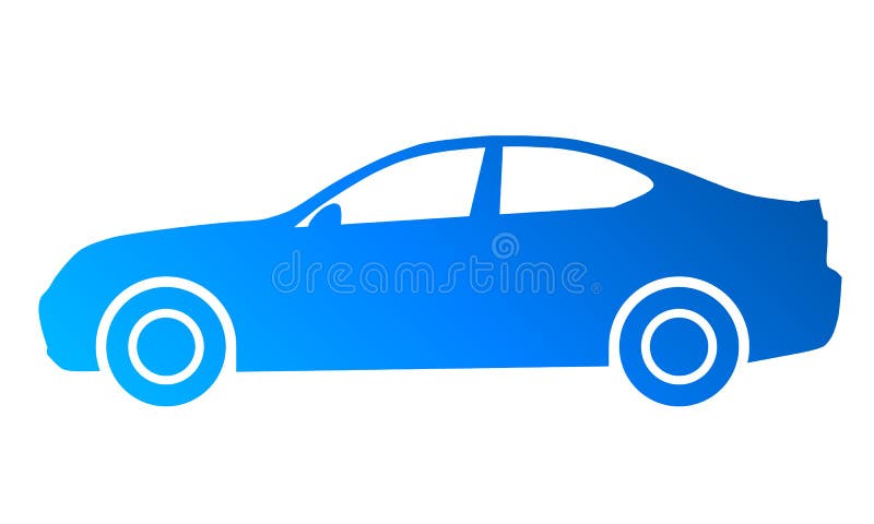 Car Symbol Icon - Blue Gradient, 2d, Isolated - Vector Stock Vector ...