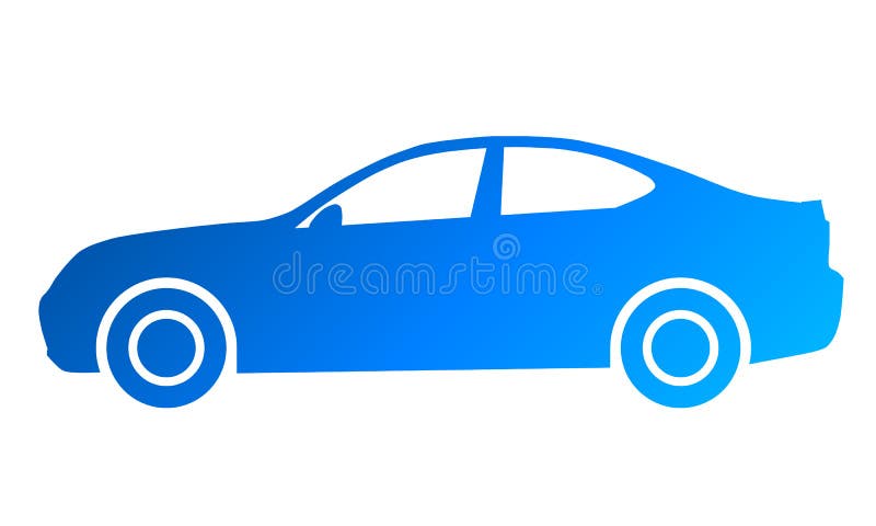 Car Symbol Icon - Blue Gradient, 2d, Isolated - Vector Stock Vector ...