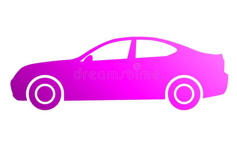 Car Symbol Icon - Purple Gradient, 2d, Isolated - Vector Stock Vector ...