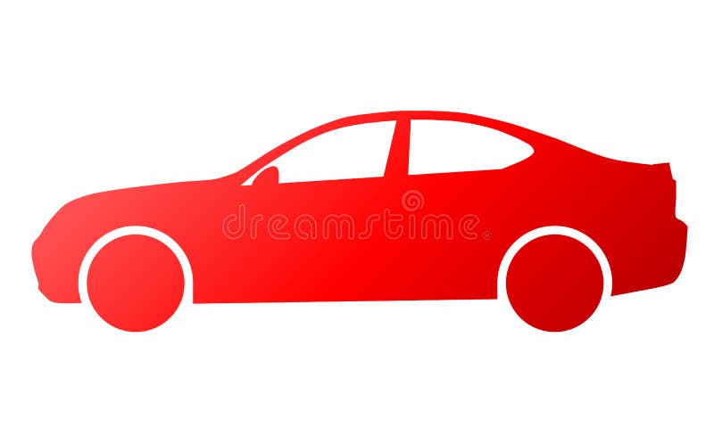 Car Symbol Icon - Red Gradient, 2d, Isolated - Vector Stock Vector ...