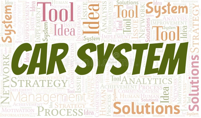 Car System Typography Vector Word Cloud. Stock Vector - Illustration of ...