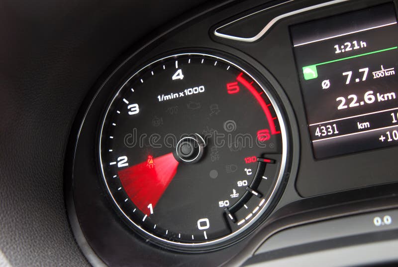 Car Tachometer stock image. Image of counter, black, light - 52810089