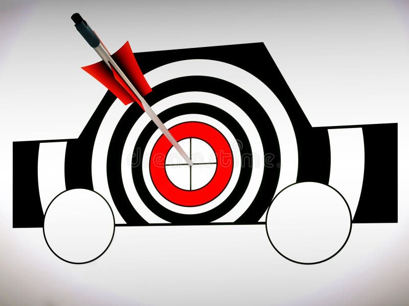 Car Target Shows Excellence and Accuracy Stock Illustration ...