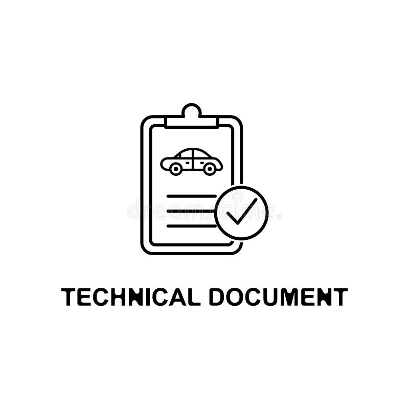 Car Technical Document Multi Color Style Icon. Simple Thin Line ...