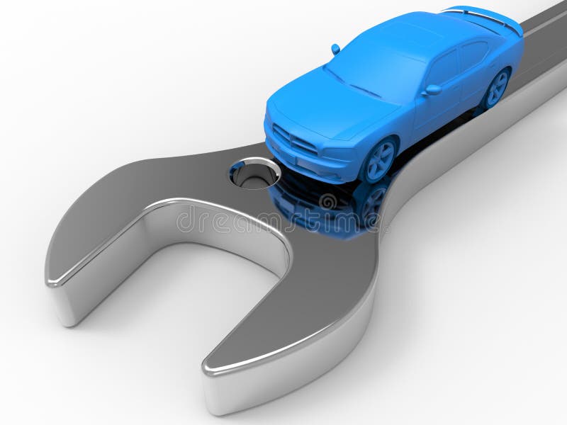 Car Technical Service Concept Stock Illustration - Illustration of ...