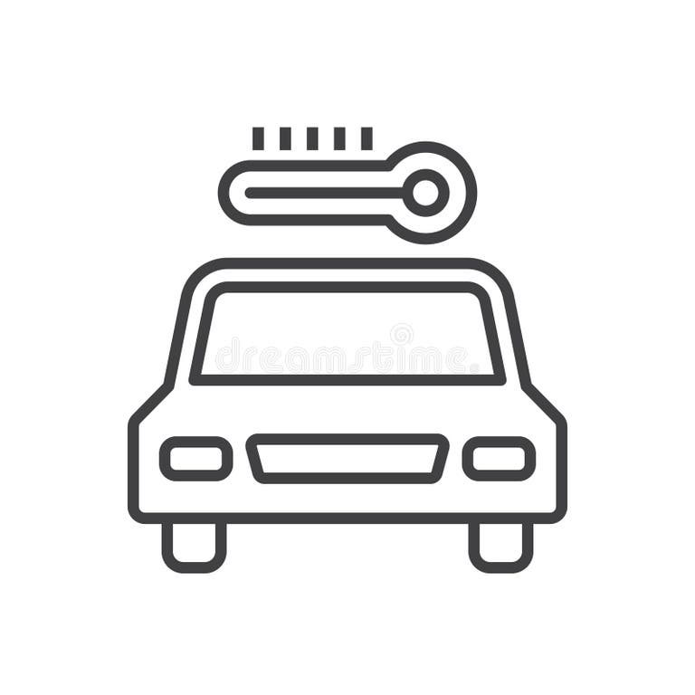 Car Temperature Icon stock illustration. Illustration of thermometers ...