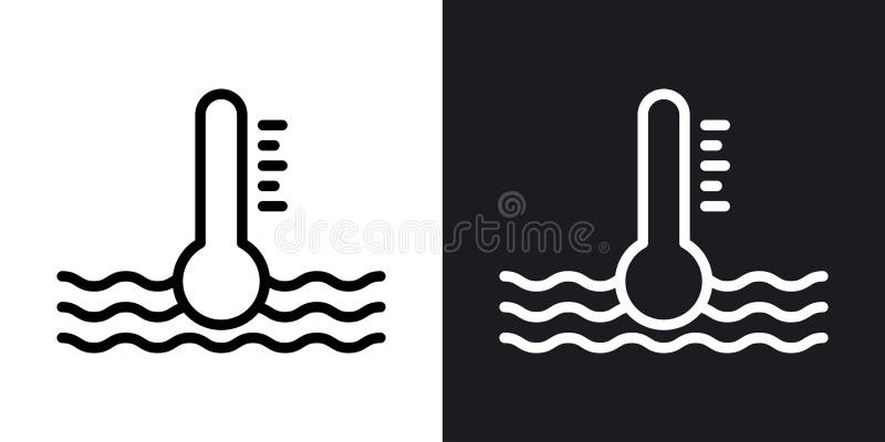 Car Temperature Thin Line Vector Icon Set Stock Vector - Illustration ...