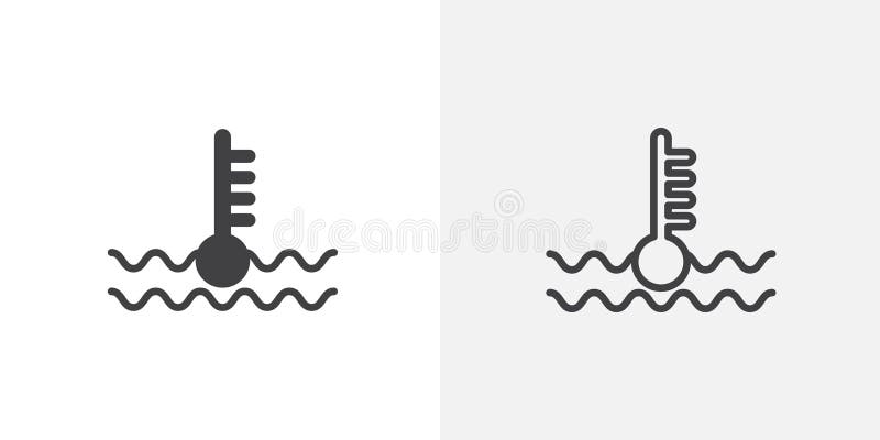 Car Temperature Thin Line Vector Icon Set Stock Vector - Illustration ...