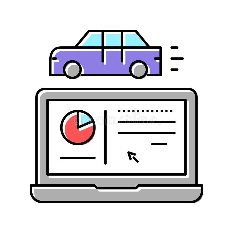 Car Test Computer Program Color Icon Vector Illustration Stock Vector