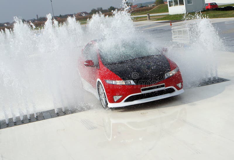 Car on the test track stock photo. Image of safety, heachback - 20368114