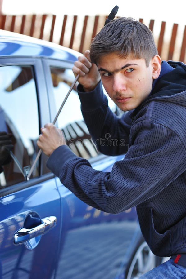 Car thief stock photo. Image of criminal, vandalism, rudeness - 10793342