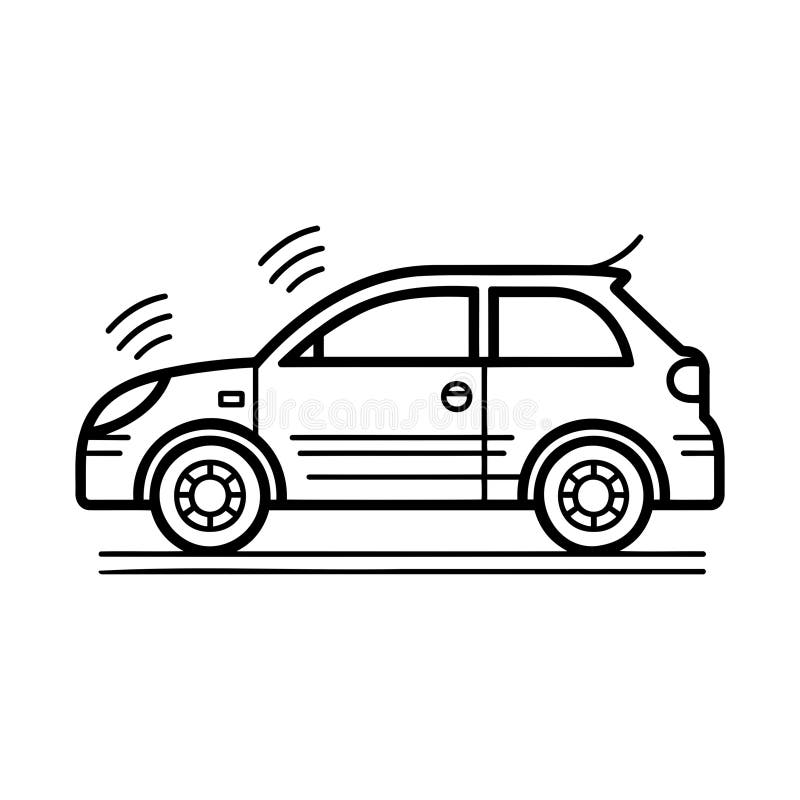 Car Thin Line Vector Web Icon Stock Vector - Illustration of road ...