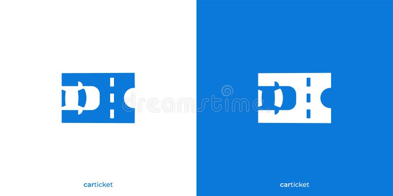 Car Ticket Logo. Ticket Coupon and Car Shape with Minimalist Style ...