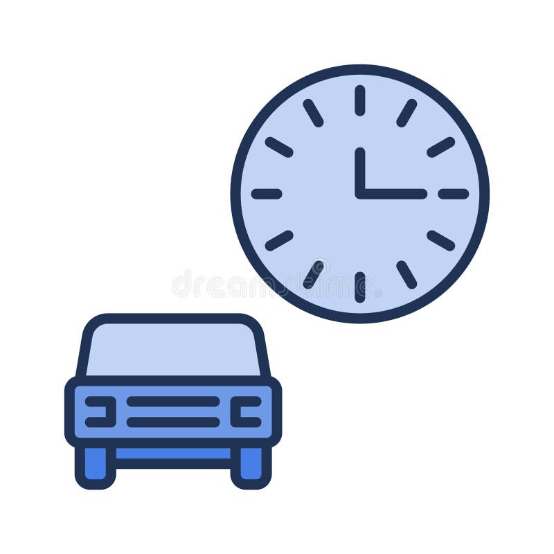 Car and Time Vector Rental Concept Blue Icon Stock Vector ...