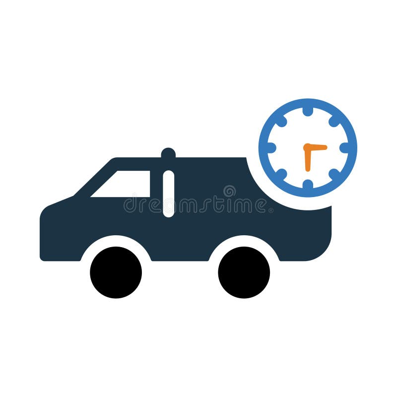 Car, Time, Watch, Clock, Fast, on Time Delivery Icon Stock Vector ...