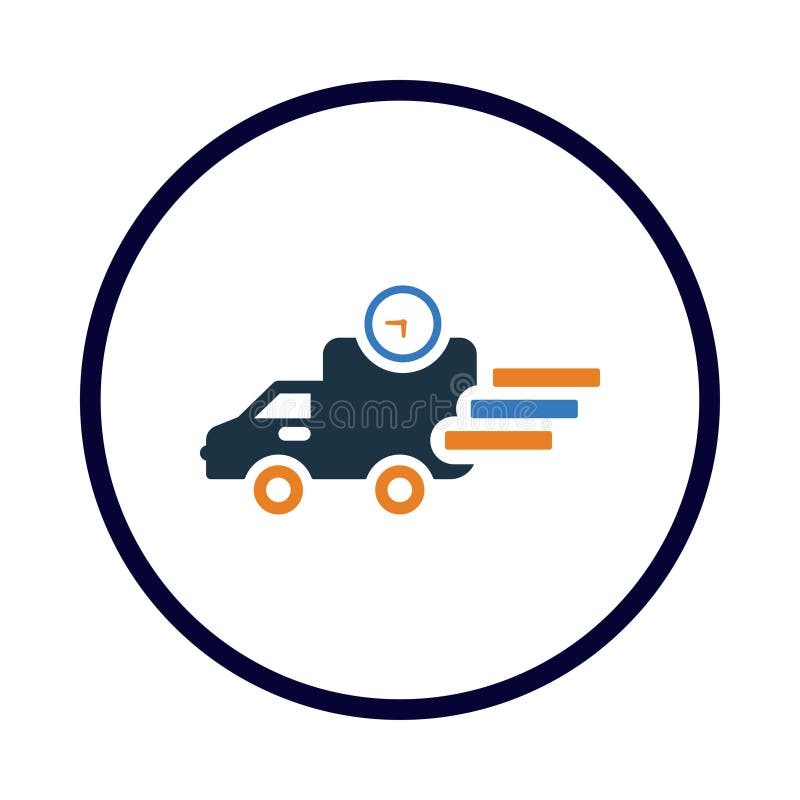 Car, Time, Watch, Clock, Fast, on Time Delivery Icon Stock Vector ...