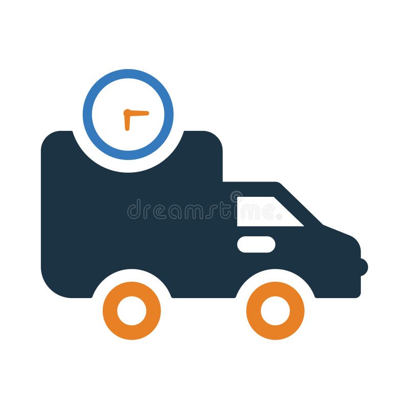 Car, Time, Watch, Clock, Fast, on Time Delivery Icon Stock Vector ...