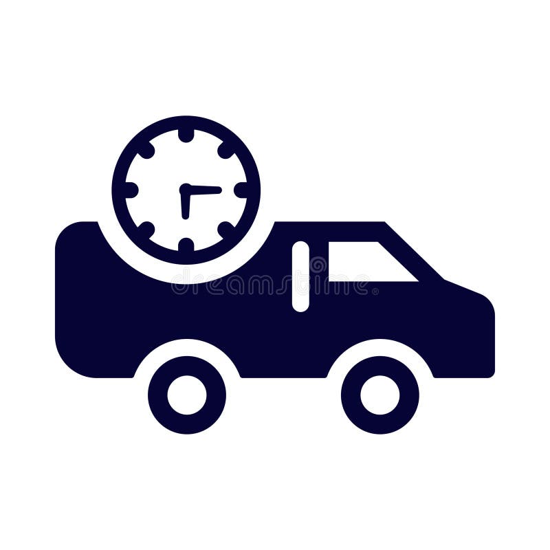 Car, Time, Watch, Clock, Fast, on Time Delivery Icon Stock Vector ...