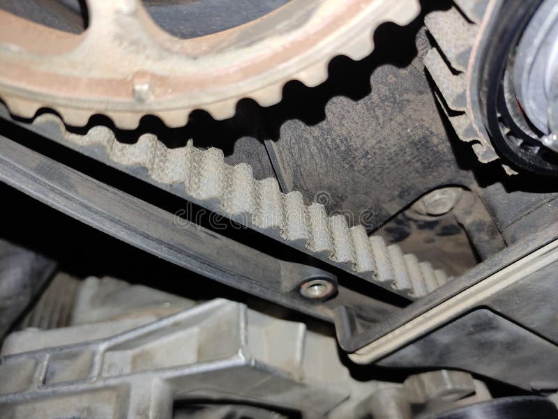 Car Timing Belt and Car Engine Stock Photo - Image of device, vehicle ...
