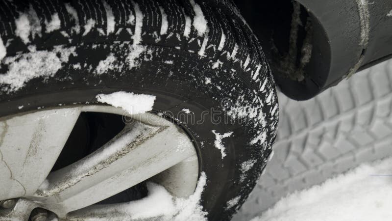 Car Tire Imprint in the Soft Snow on the Street Stock Image - Image of ...