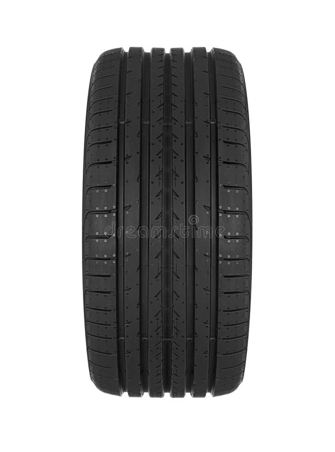 Car Tire Isolated on White Background. Stock Image - Image of tread ...
