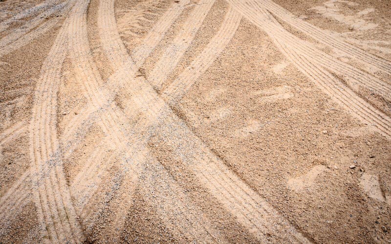 Car tire mark on sand stock image. Image of line, trace - 55641195