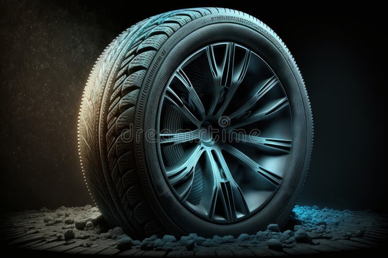 Car Tire Model. Generate AI Stock Illustration - Illustration of repair ...