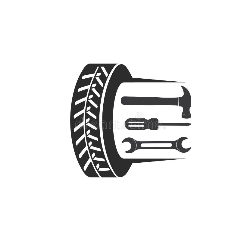Car Tire Repair Vector Icon Illustration Concept Design Stock Vector ...