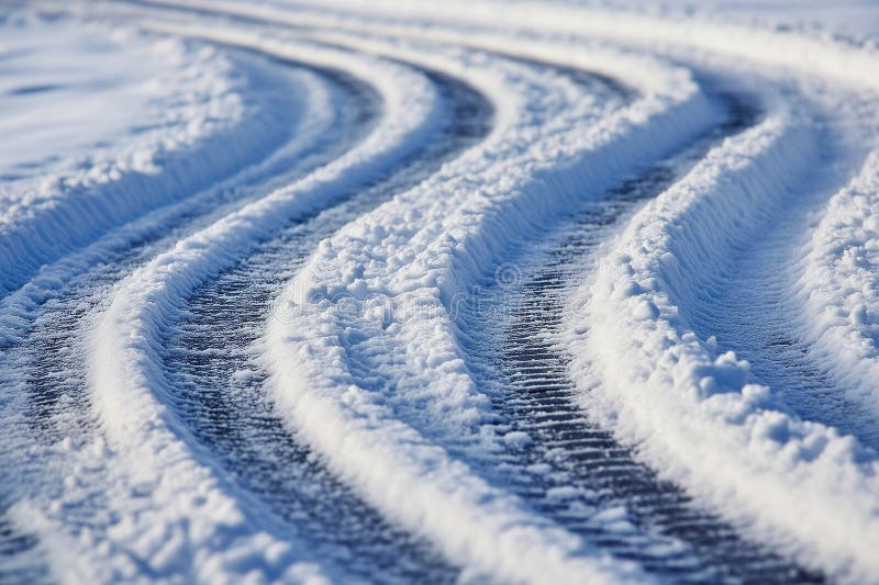 Car Tire Track in Snow Ai Photo Stock Illustration - Illustration of ...