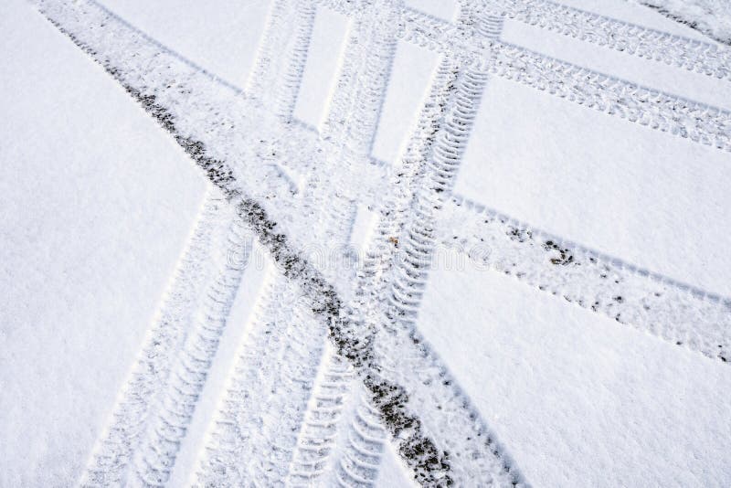 Ski tracks in fresh snow stock photo. Image of bright - 33199072