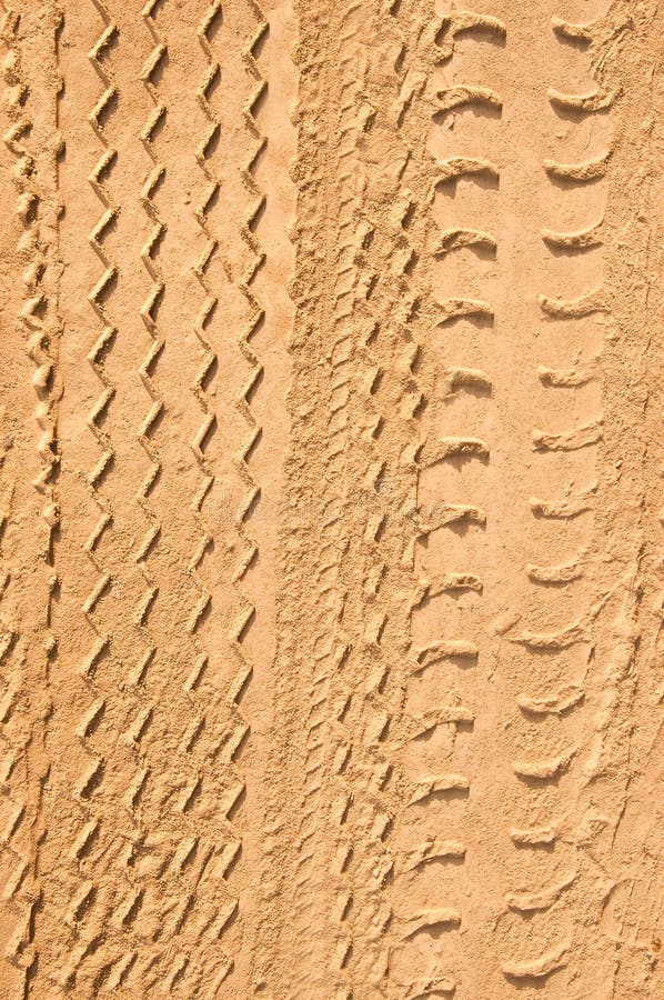 Car Tire Tracks on the Ground Stock Image - Image of texture, dune ...