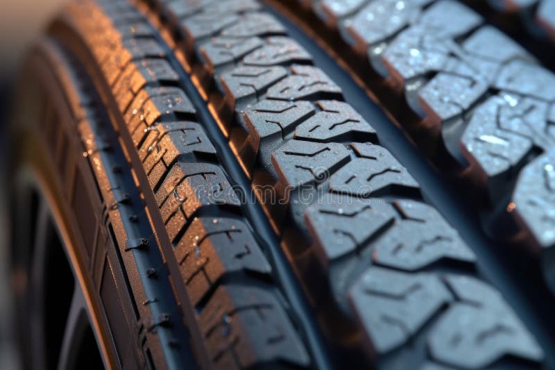 Car Tire Tread Close-up, Focus on Wear Indicators Stock Photo - Image ...