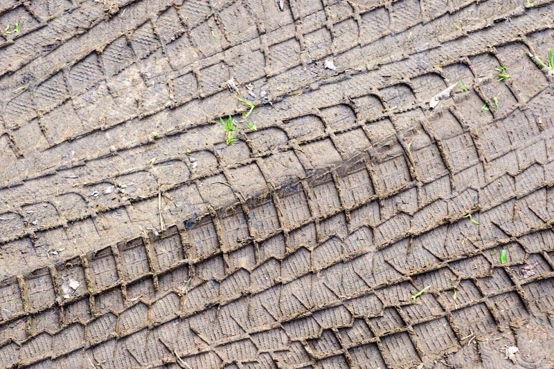 Car Tire Tread Pattern Prints in the Mud, Wheel Protector Marks Texture ...