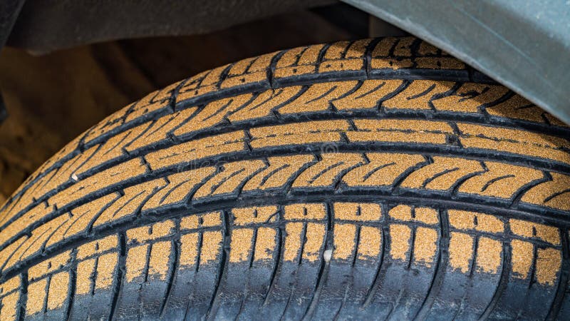 Car Tire Tread Pattern on Sand Stock Photo - Image of used, texture ...