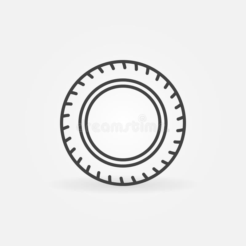 Car Tire Vector Thin Line Concept Icon Stock Vector - Illustration of ...