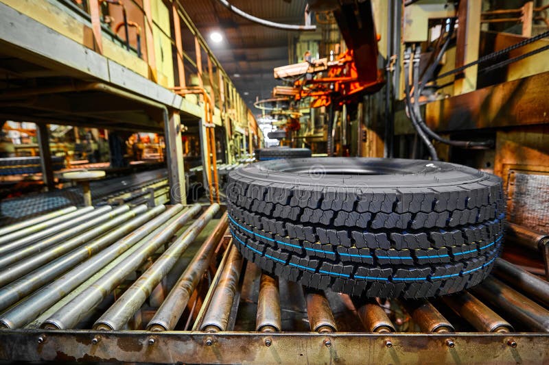 Car Tire after the Vulcanization Process. Stock Image - Image of press ...