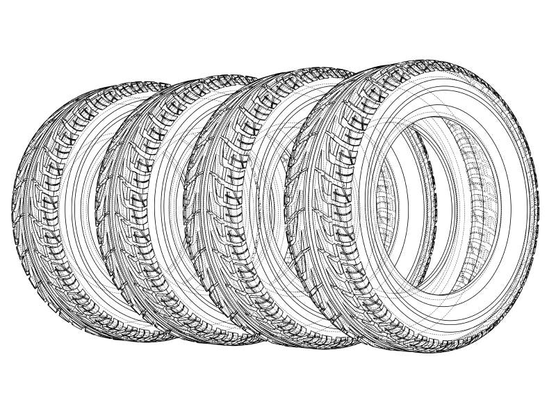 Car Tires Concept. Vector Rendering of 3d Stock Vector - Illustration ...